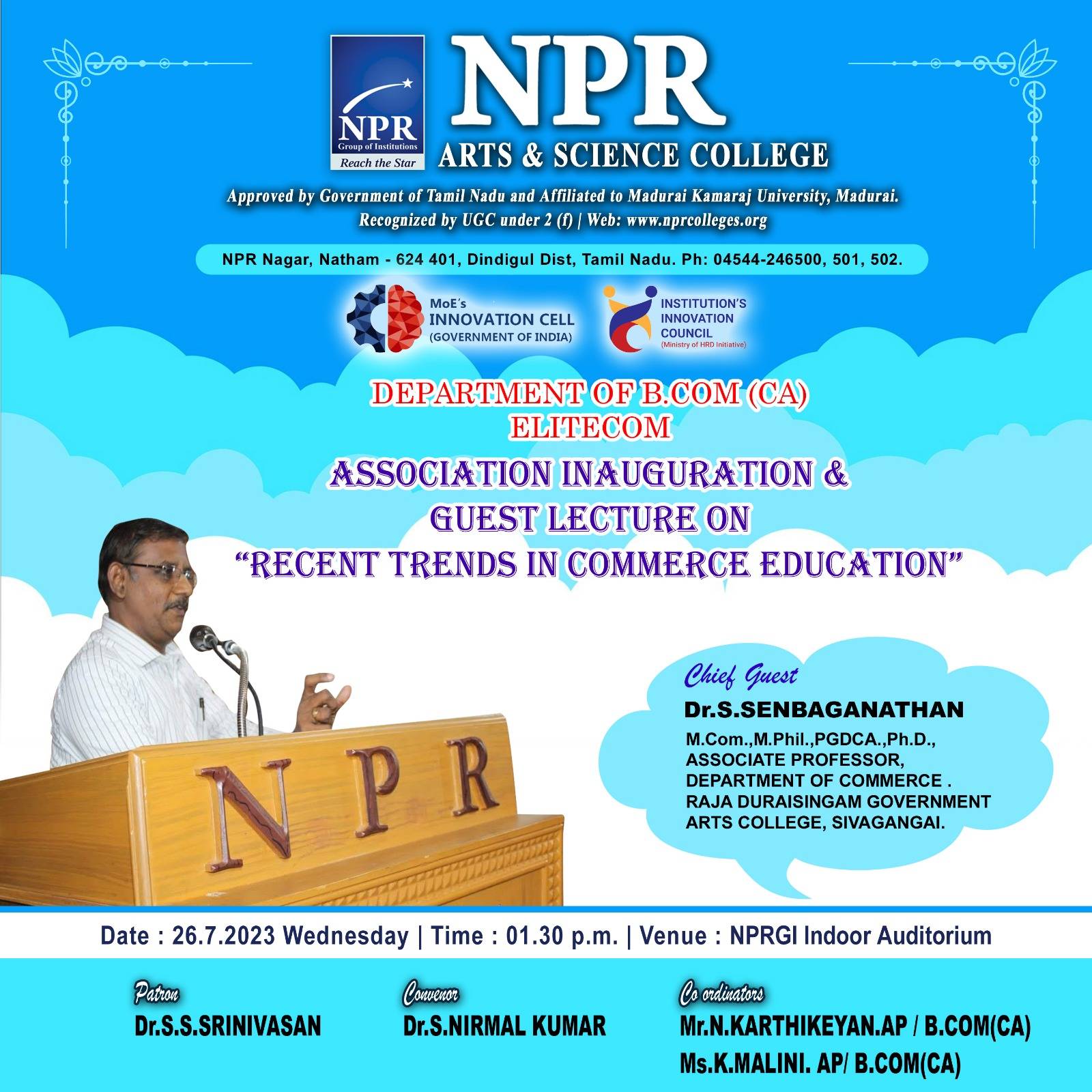 Association Inauguration & Guest Lecture on Recent Trends in Commerce ... Association Inauguration & Guest Lecture on Recent Trends in Commerce ...