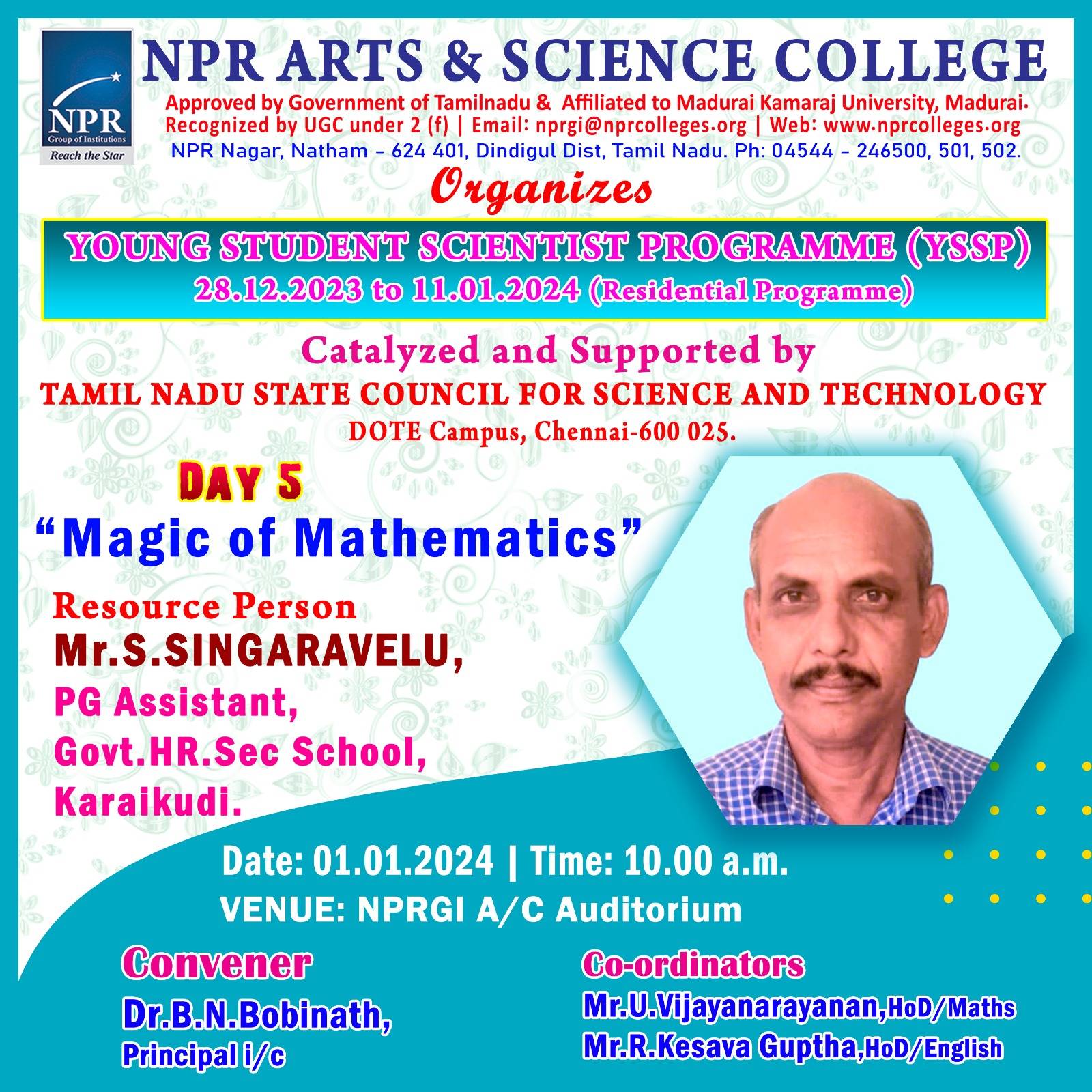 Guest Lecture on the Magic of Mathematics - NPR Arts and Science College