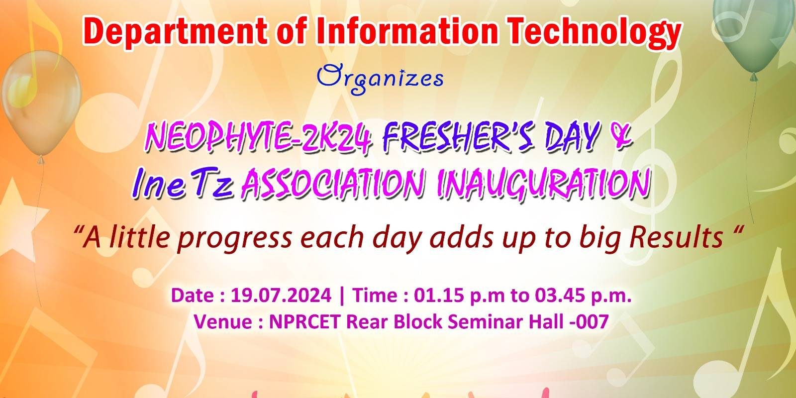 Association Inauguration and Freshers Day - NPR Arts and Science College