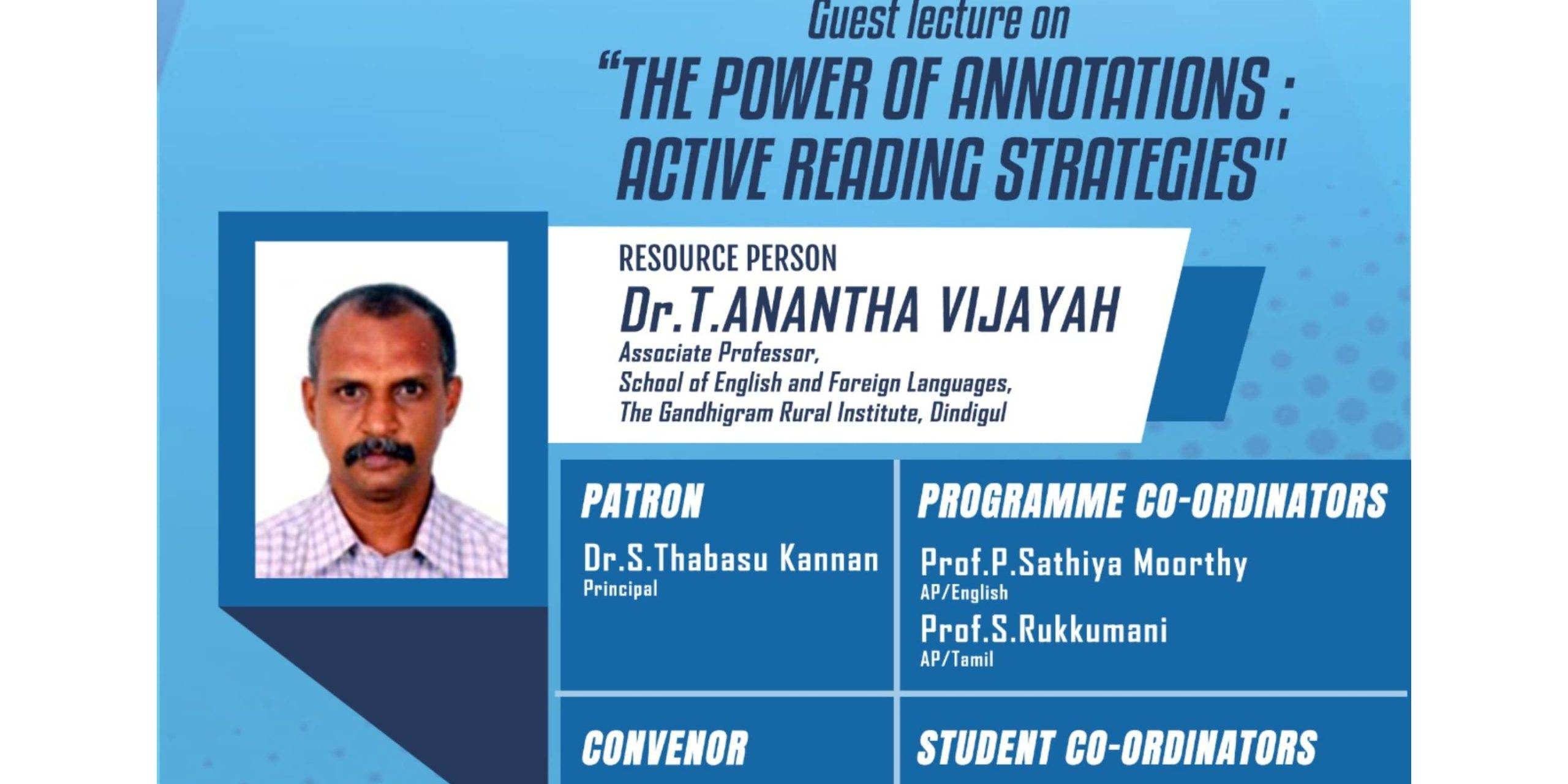 Guest Lecture on The Power of Annotations: Active Reading Strategies ...